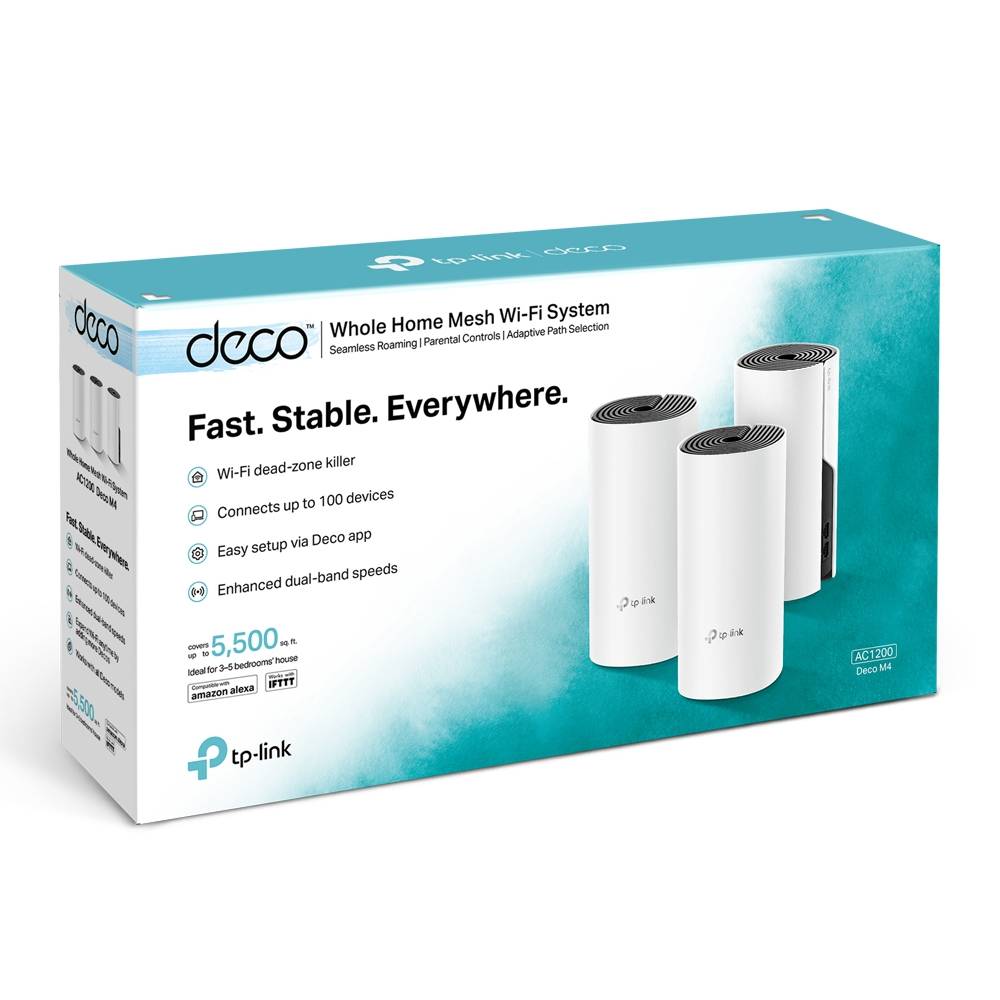 TP-Link Deco M4 AC1200 Whole-Home Mesh Wi-Fi System (2 Pack / 3 Pack)