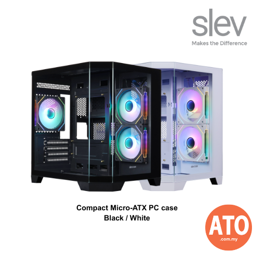 SLEV Allure Mini M-ATX Case (Black / White)